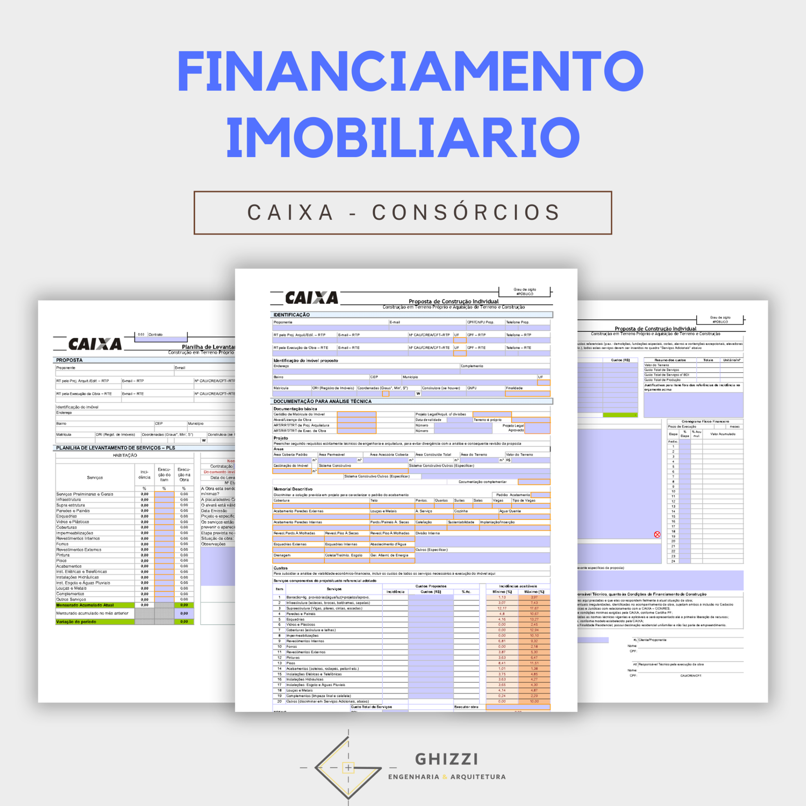 Financiamento Imobiliário - Planilha Caixa e Consórcio por Ghizzi ...