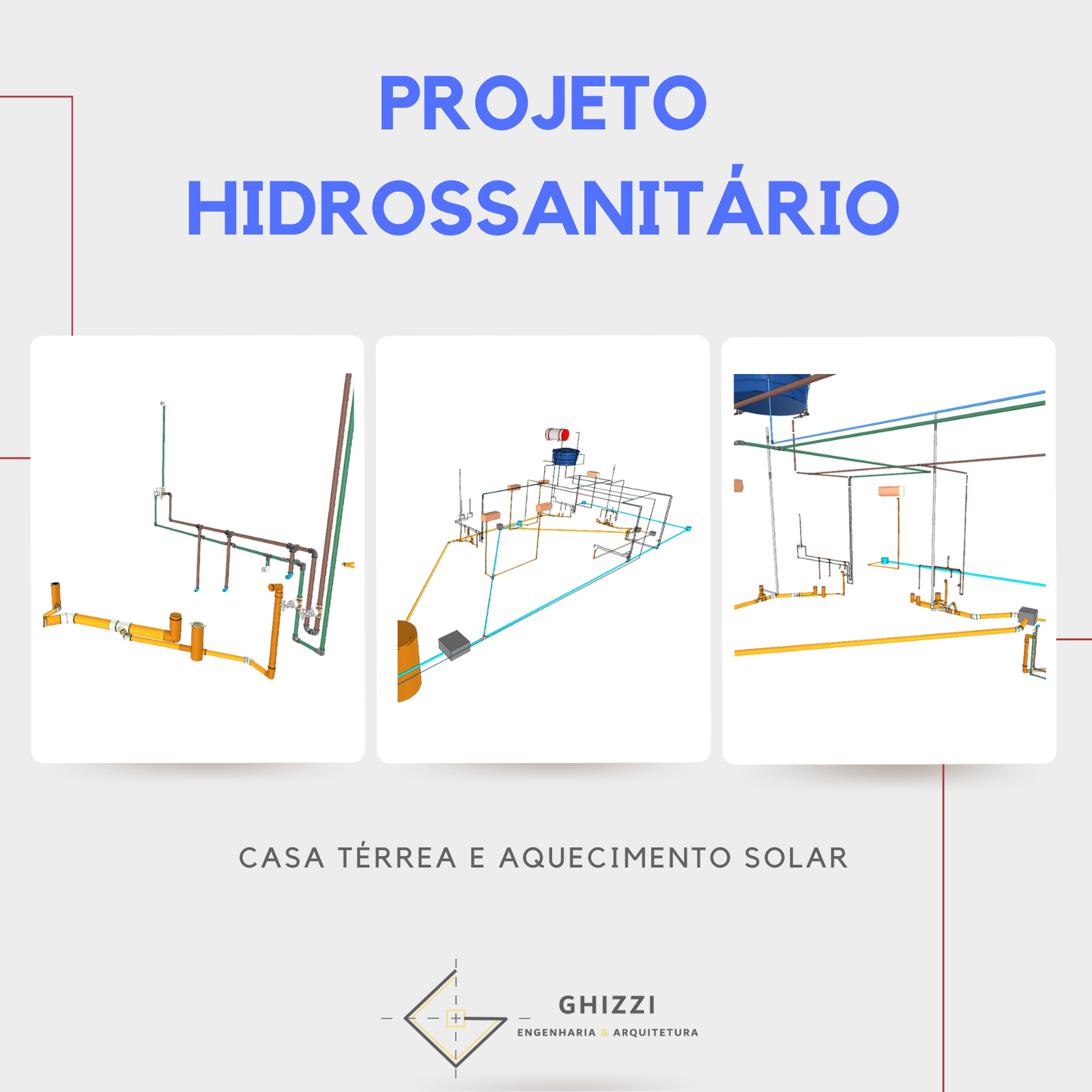 Projeto Hidrossanitário Casa Térrea 150m2 por Ghizzi Engenharia ...